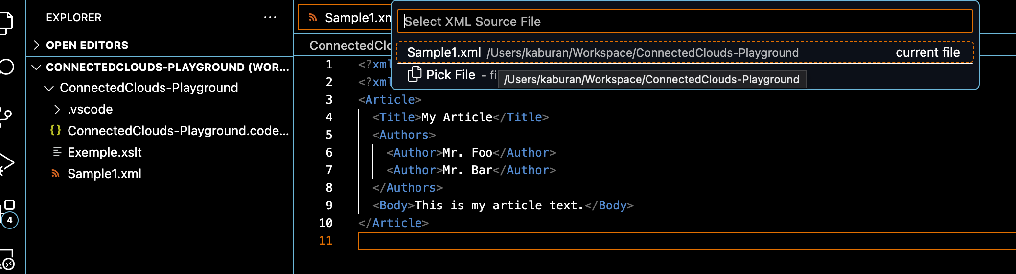 Running XSLT on VS Code – The Connected Clouds